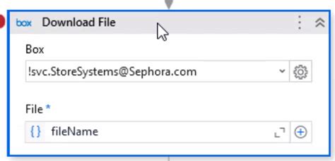 Download Box File Not Accepting Parameters As Input Activities