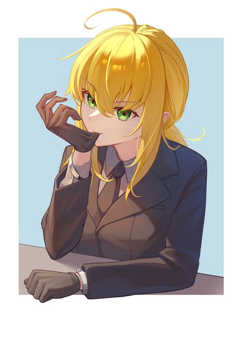 Safebooru 1girl Ahoge Antenna Hair Artoria Pendragon Fate Black