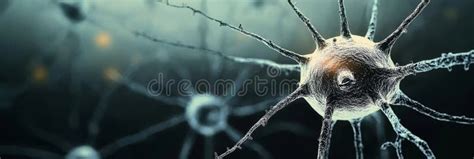 Artistic Rendering Of Neural Network Brain Cells Synapses And Neurological Connections Stock