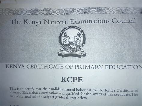 Kcse Certificate Image