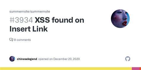 Xss Found On Insert Link · Issue 3934 · Summernote Summernote · Github
