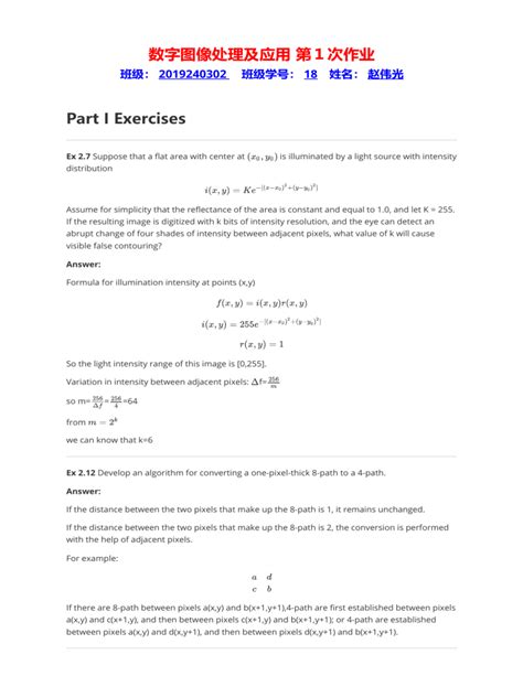 Digital Image Processing Assignment Exercises Code Examples