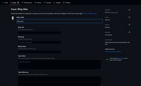 Github Tip Adding Issue Forms