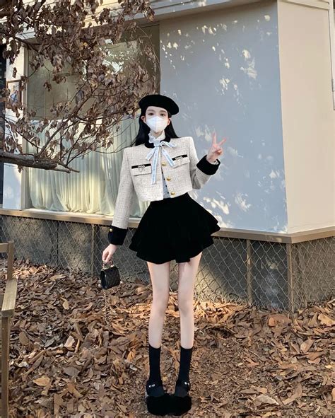 우아한 패치 워크 퀼트 트위드 스커트 여성용 두꺼운 겉옷 케이크 스커트 2022 가을 겨울 신상품 Aliexpress