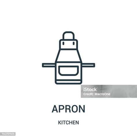 부엌 컬렉션에서 앞치마 아이콘 벡터입니다 얇은 라인 앞치마 개요 아이콘 벡터 일러스트 레이 션입니다 웹 및 모바일 앱 로고 인쇄 미디어에 사용할 선형 기호입니다 가사
