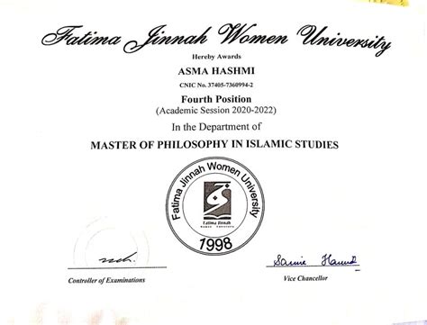 Asma Hashmi On Linkedin Alhamdullillah Now Officially Postgraduated With Securing 4 Th Position In…