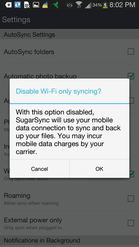 Managing Automatic Sync Settings Android Sugarsync