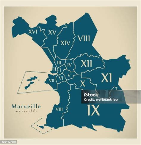 현대 도시지도 라벨 자치구와 프랑스의 마르세유 도시 마르세유에 대한 스톡 벡터 아트 및 기타 이미지 마르세유 자치 도시 행정 구역 0명 Istock
