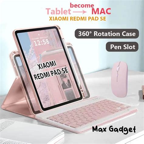 Jual XIAOMI Redmi Pad SE 11 Inch 2023 360 Derajat Rotary Keyboard Bluetooth Wireless Magnetik
