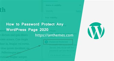 How To Password Protect Any Wordpress Page 2020