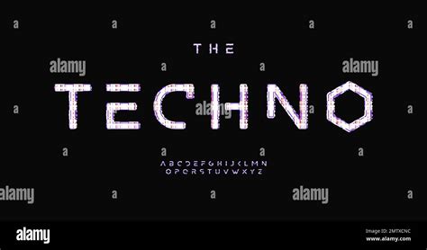 Glitch Techno Alphabet Digital Distorted Letters Display Error Font For Futuristic Logo