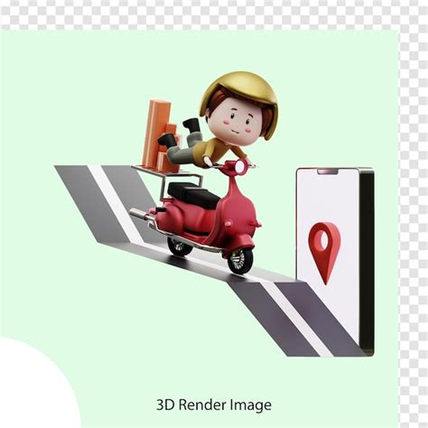 Premium Psd 3d Rendering Of Package Delivery Courier Illustration