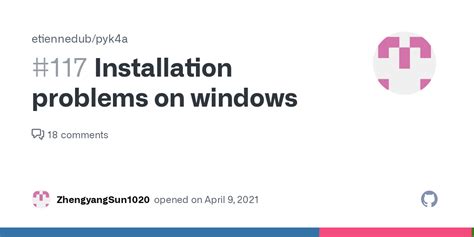 Installation Problems On Windows Issue Etiennedub Pyk A GitHub
