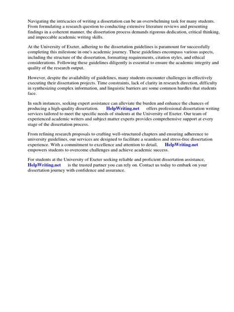 University Of Exeter Dissertation Guidelines Pdf Thesis