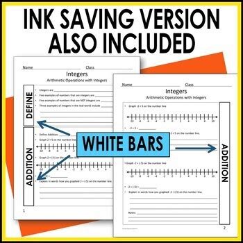 Integer Operations Guided Notes Integers On A Number Line TPT