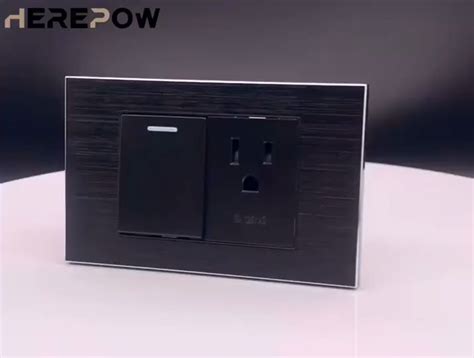 FLKL Wall Switch Light Socket Black PC Wire Drawing Material 118 Switch Socket Panel Household