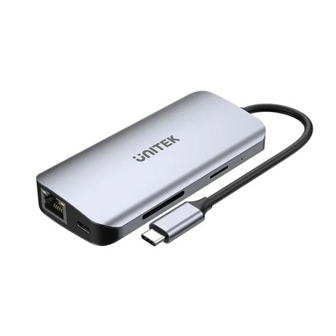 Unitek Usb C 8 In 1 Hub 2xusba2xhdmirj45sdmicrosdusb C Pd100 D1122a01