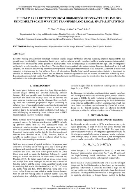 Pdf Built Up Area Detection From High Resolution Satellite Images Using Multi Scale Wavelet
