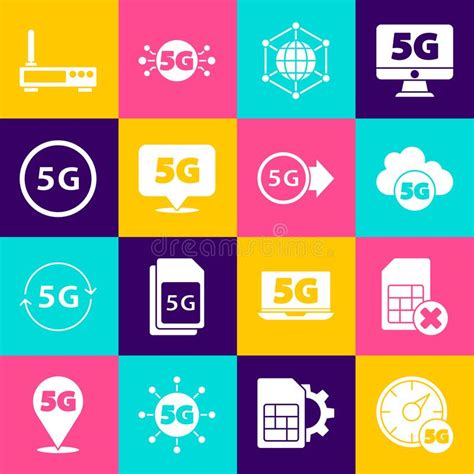 Set Digital Speed Meter 5g Sim Card Rejected Cloud Network Social Location Router And Wi Fi