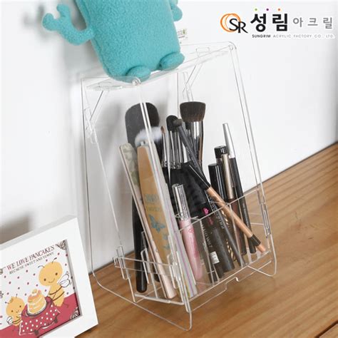 성림아크릴 뚜껑있는 메이크업 브러쉬 정리함 위시버킷