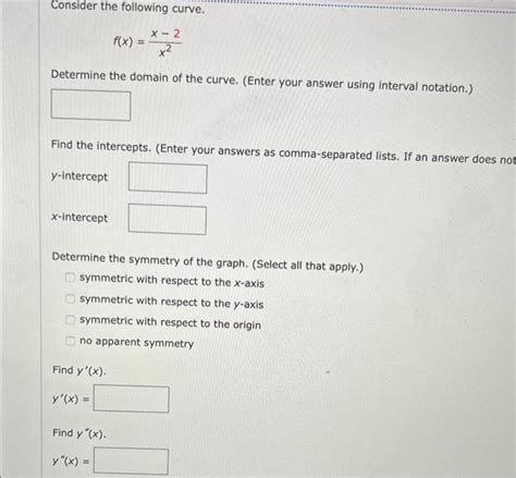 solved consider the following curve f x x2x−2 determine