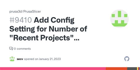 Add Config Setting For Number Of Recent Projects Displayed In File