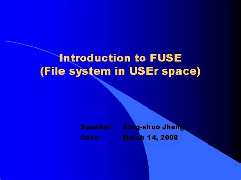 introduction to fuse file system in user space