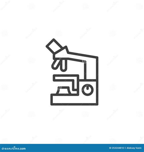 Lab Microscope Line Icon Stock Illustration Illustration Of Medicine 253244810