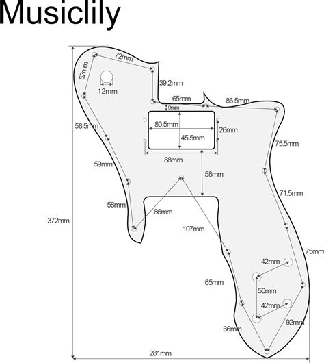 musiclily pro 16 holes wide range humbucker guitar pickguard for usa mexico fender 72 tele