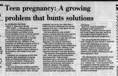 Teen Pregnancy A Growing Problem That Hunts Solutions ™