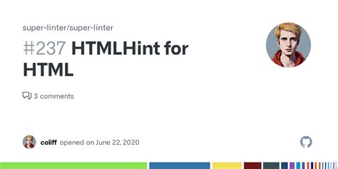 Htmlhint For Html · Issue 237 · Super Lintersuper Linter · Github