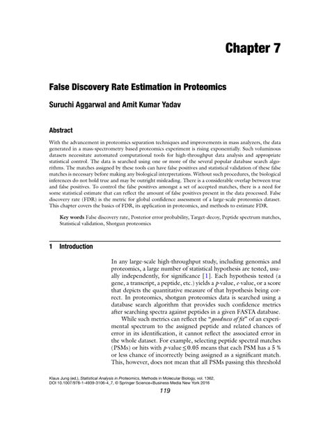 Pdf False Discovery Rate Estimation In Proteomics
