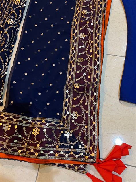 Stitched Royal Blue Punjabi Suit Womens Fashion Dresses And Sets