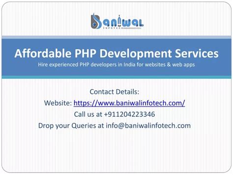 Ppt Expert Php Web Development Services Provider Baniwal Infotech Powerpoint Presentation