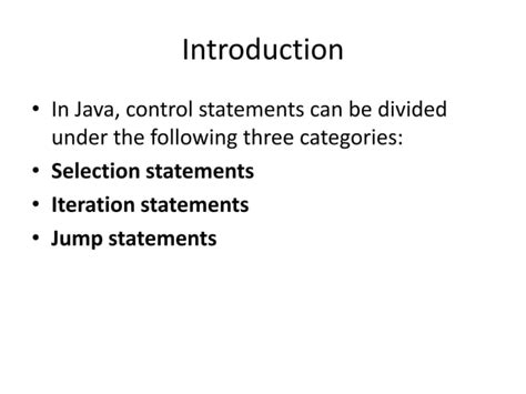 Control Statements In Java Ppt