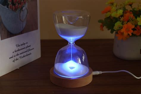 Custom 15 Min Hourglasshourglass Night Light 12 Color Sand Hourglass Home Decoration Rhystic