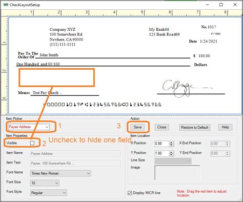 EzPaycheck Payroll Software How To Customize The Check Layout