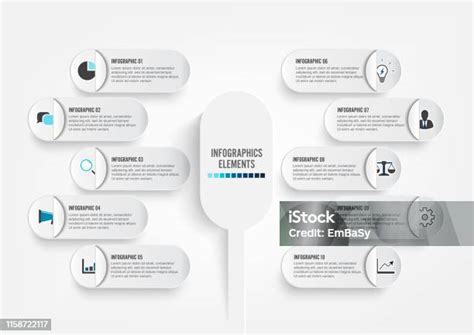 3d 종이 레이블 통합 원 벡터 인포 그래픽 템플릿입니다 10가지 옵션이 있는 비즈니스 컨셉 콘텐츠 다이어그램 순서도 단계 부품 타임 라인 인포 그래픽 워크플로 차트 10에
