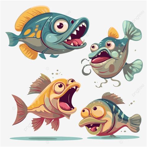 입을 벌리고 세 만화 물고기 벡터 잡다 클립 아트 만화 Png 일러스트 및 벡터 에 대한 무료 다운로드 Pngtree