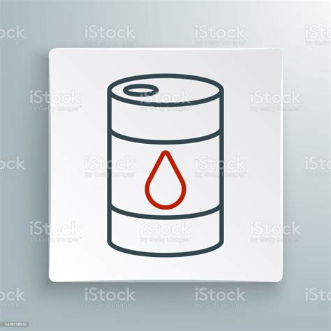 Line Barrel Oil Icon Isolated On White Background Colorful Outline Concept Vector Stock