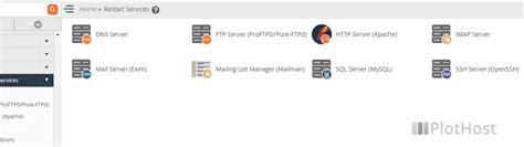 how to restart cpanel services plothost
