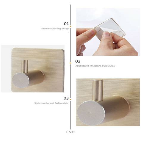 내구성 알루미늄 도어 후크 스테인레스 스틸 자기 접착제 홈 벽 스토리지 홀더 욕실 수건 걸이 주방 액세서리 구멍 가정용 수납 및 정리