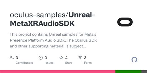 Github Oculus Samplesunreal Metaxraudiosdk This Project Contains