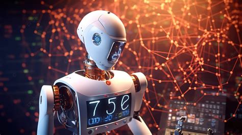 Robot With Mathematical Formulas Background In 3d Rendering Machine