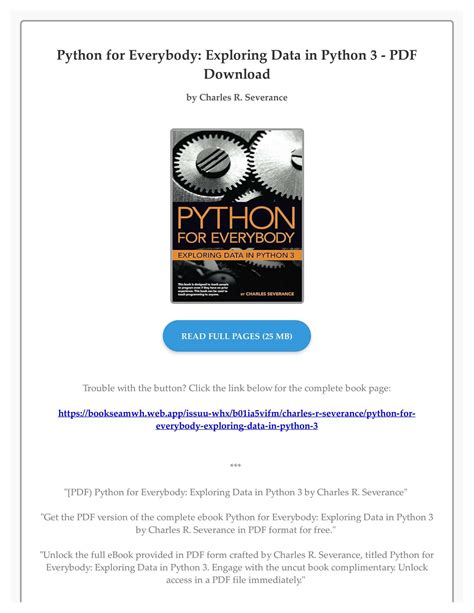 Pdf Python For Everybody Exploring Data In Python 3 By Charles R