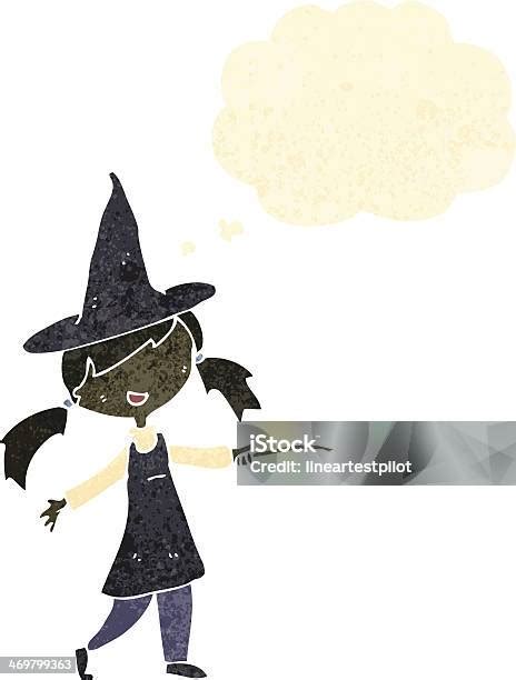 복고풍 말풍선이 있는 마녀 여자아이 만화 캐릭터 고풍스런에 대한 스톡 벡터 아트 및 기타 이미지 고풍스런 귀여운 기이함 Istock