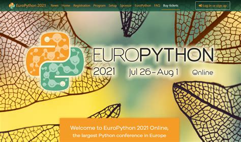 Europython 2021 Launching The Conference Website