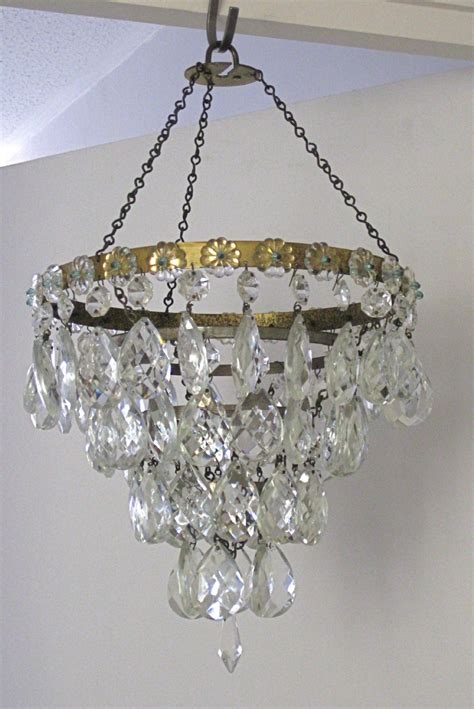 Pair Of Large Antique Glass Drop Ceiling Lights