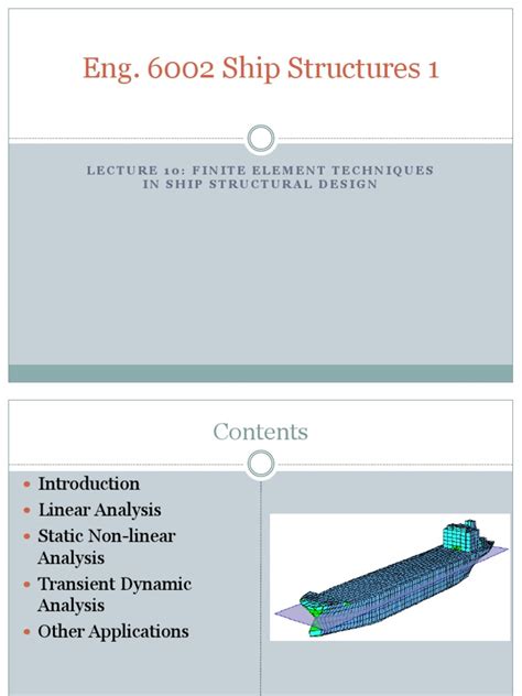 Finite Element Techniques In Ship Structural Design Pdf Strength Of