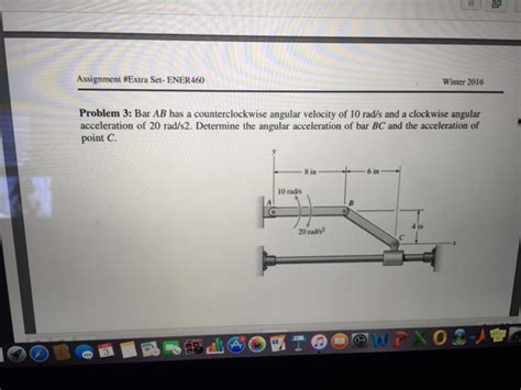 solved bar ab has a counterclockwise angular velocity of 10